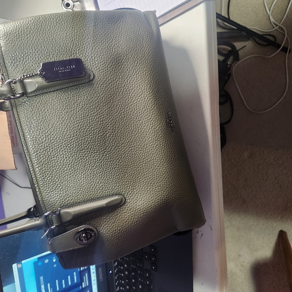 Coach | Bags | Coach Olive Green Leather Tote | Poshmark
